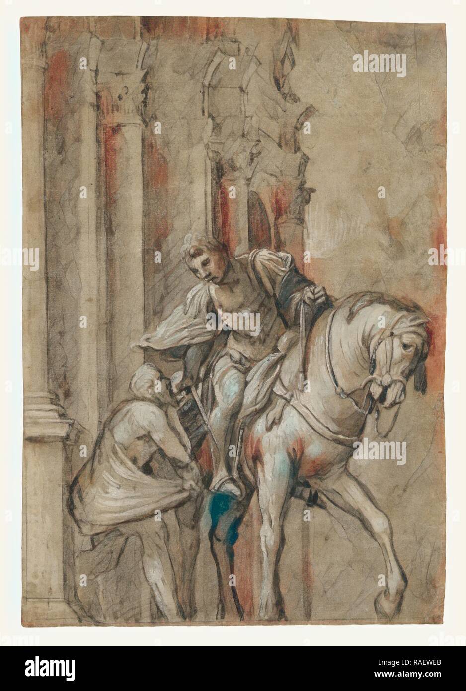 Dividing his cloak with a beggar hi-res stock photography and images ...