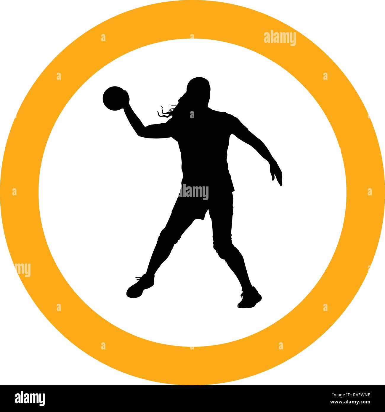 handball girl player silhouette Stock Vector Image & Art - Alamy