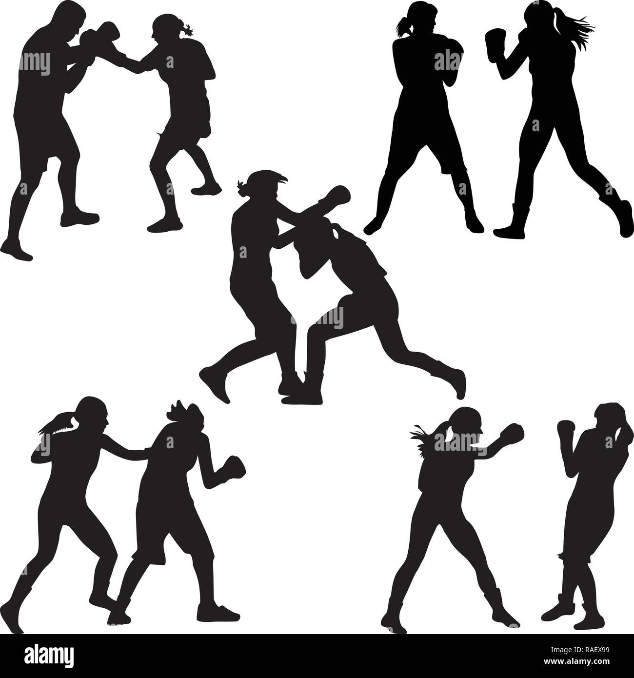 Female boxer action Stock Vector Images - Alamy