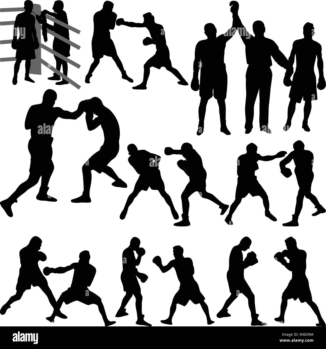 Boxing match Stock Vector Images - Alamy