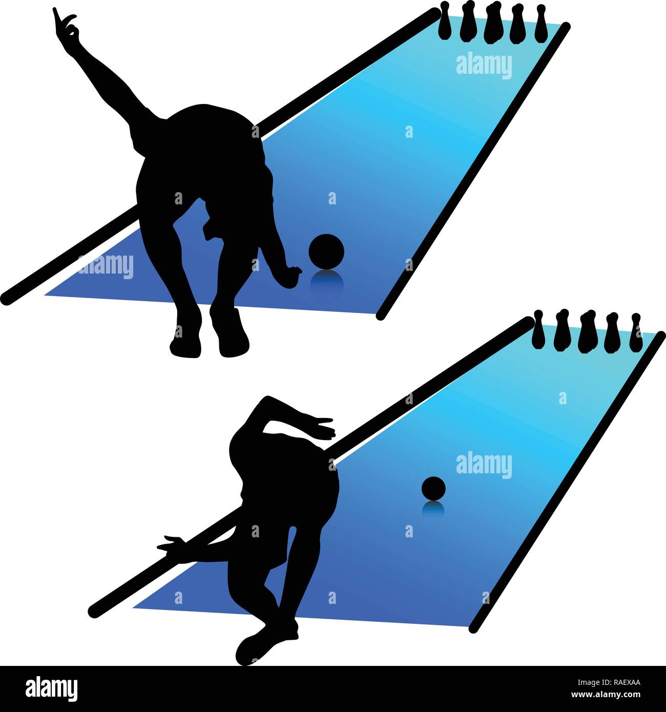 Bowling man silhouette hi-res stock photography and images - Alamy
