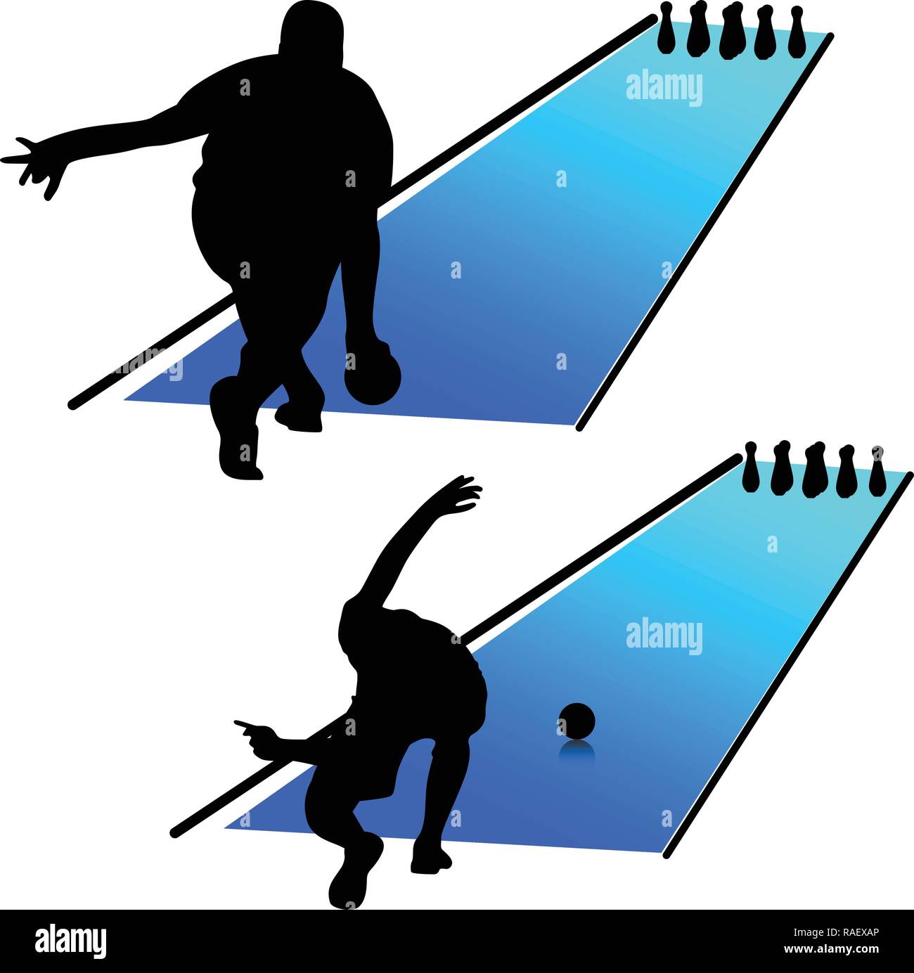 Bowling man silhouette hi-res stock photography and images - Alamy