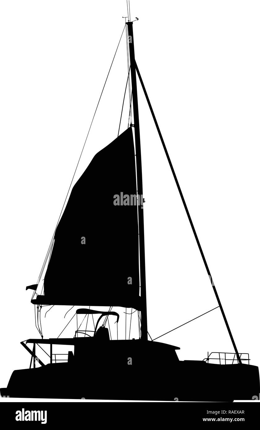 Catamaran at anchor Stock Vector Images - Alamy