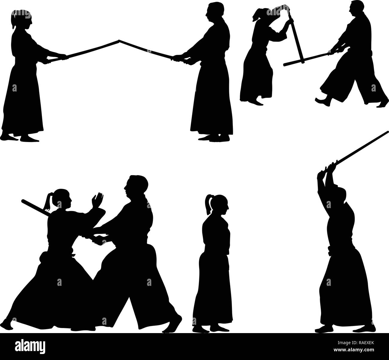 Aikido technique Stock Vector Images - Alamy