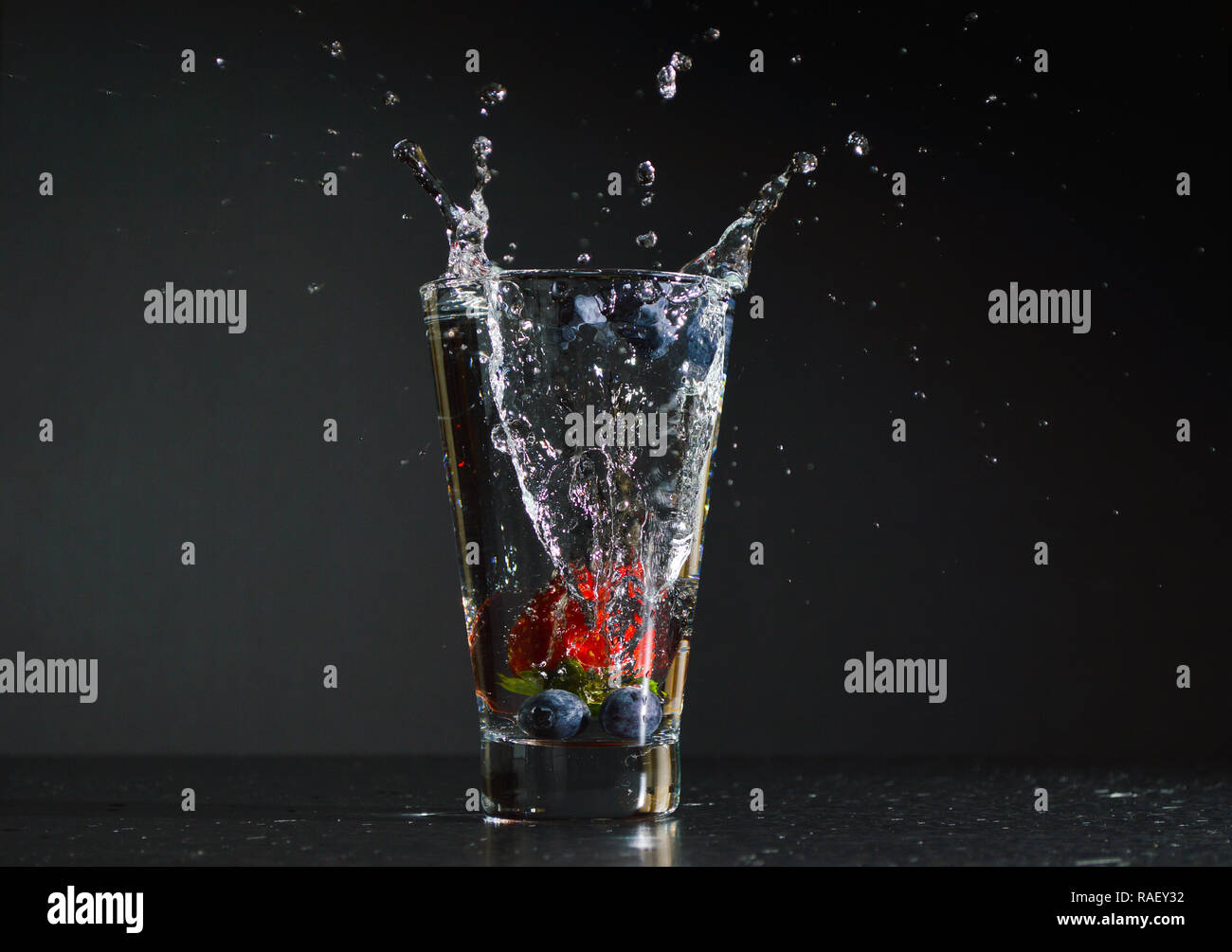 Strawberry Water Splash Stock Photo - Alamy