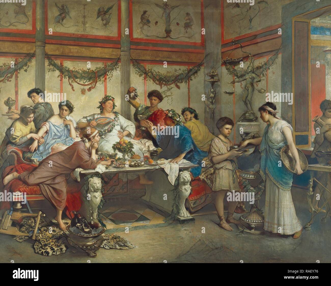 A Roman Feast, Roberto Bompiani (Italian (Roman), 1821 - 1908), late ...