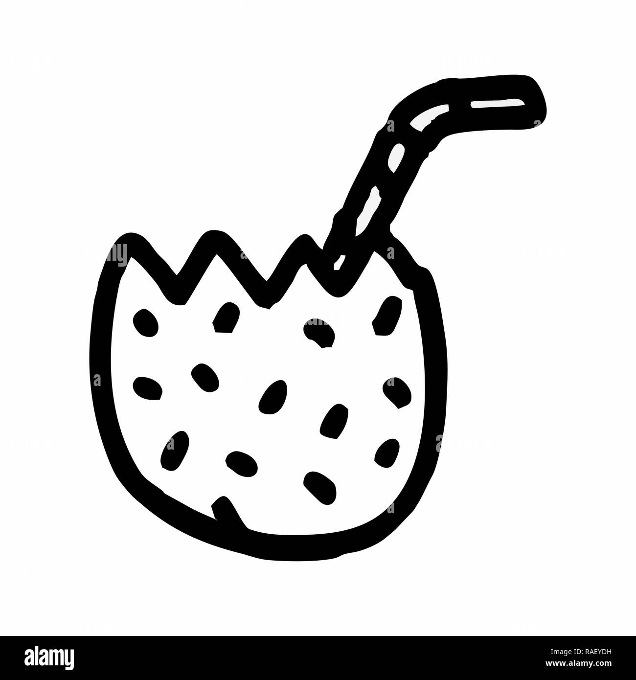 Coconut line art Black and White Stock Photos & Images - Alamy