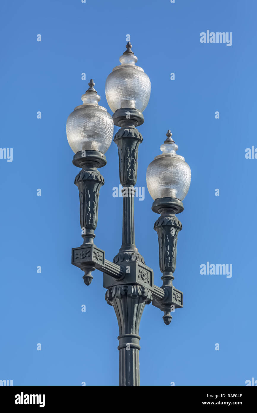 Detailed view of street lamp, retro style Stock Photo - Alamy