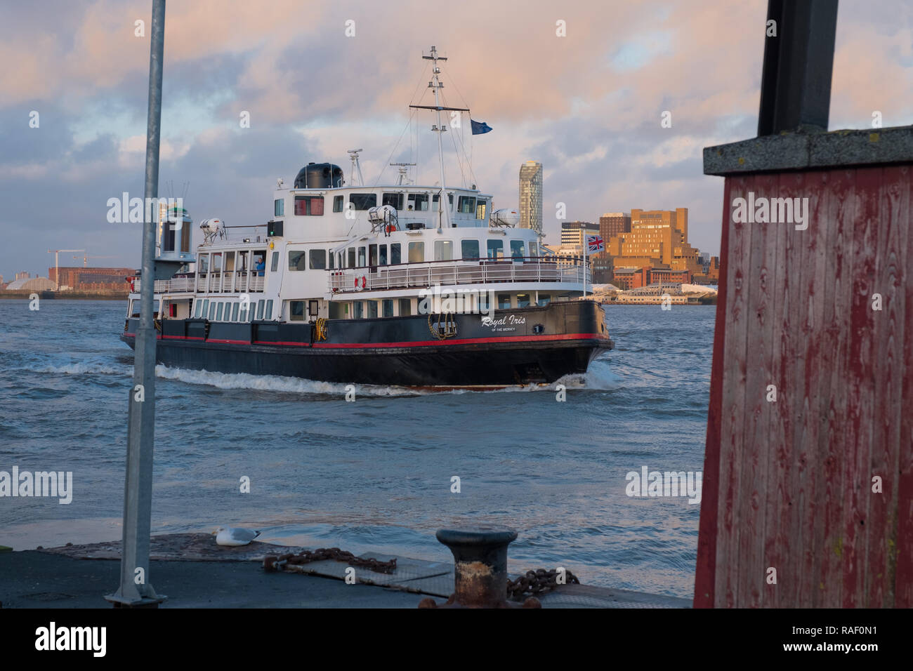 Royal Iris of the Mersey ferry on the River Mersey approaching Woodside ...