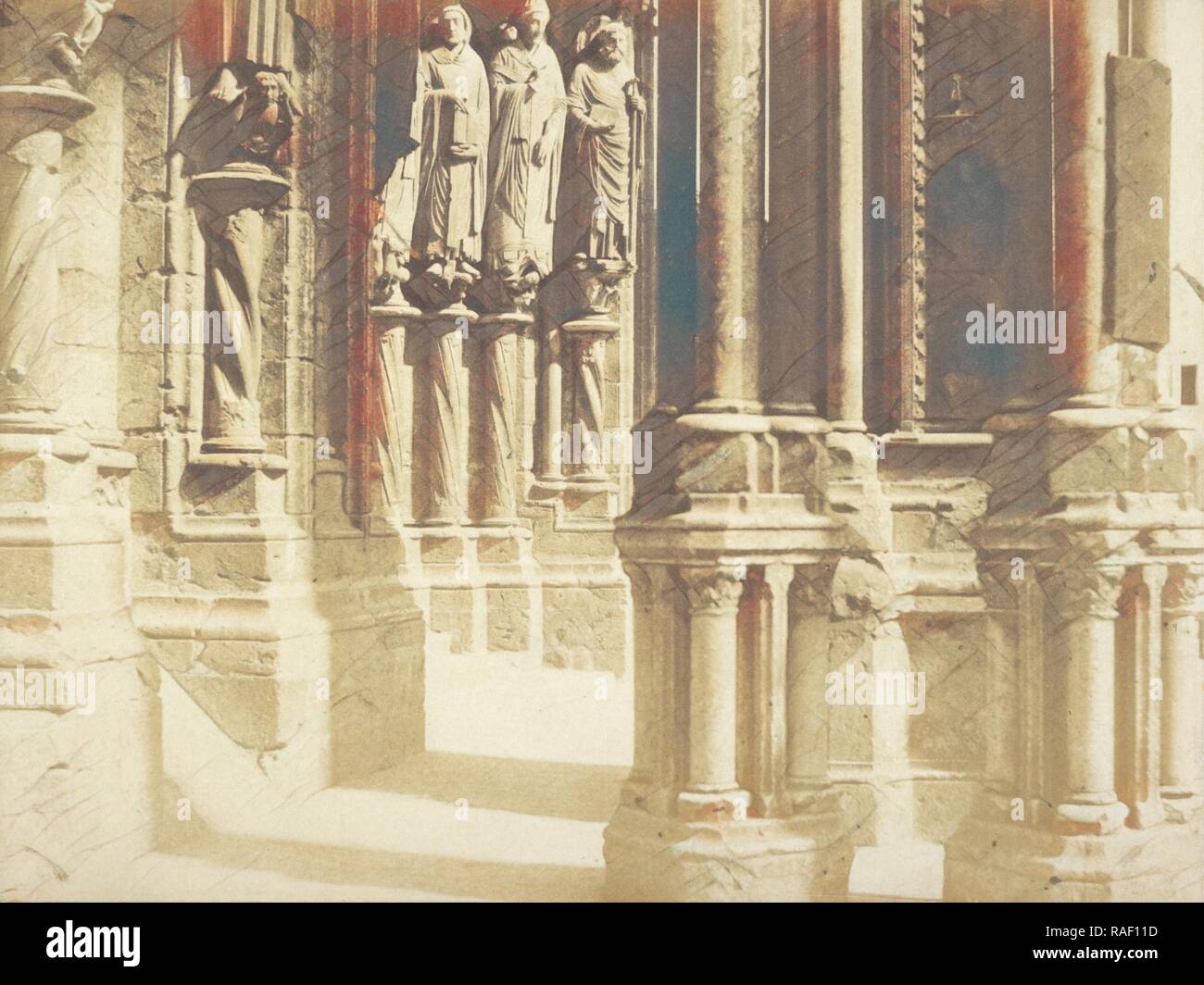 Detailed view of the external colonnade of Bourges Cathedral, Pierre ...