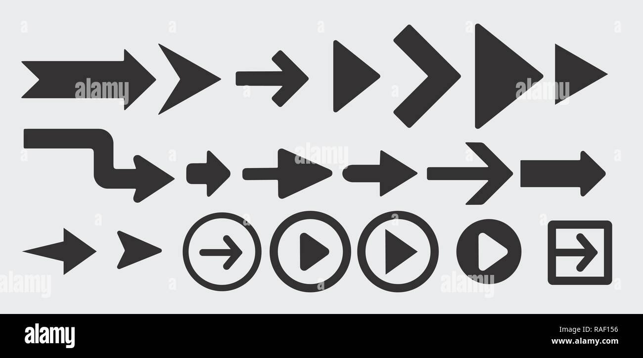 set of arrows arrow pointer directional symbol icons Stock Vector Image ...