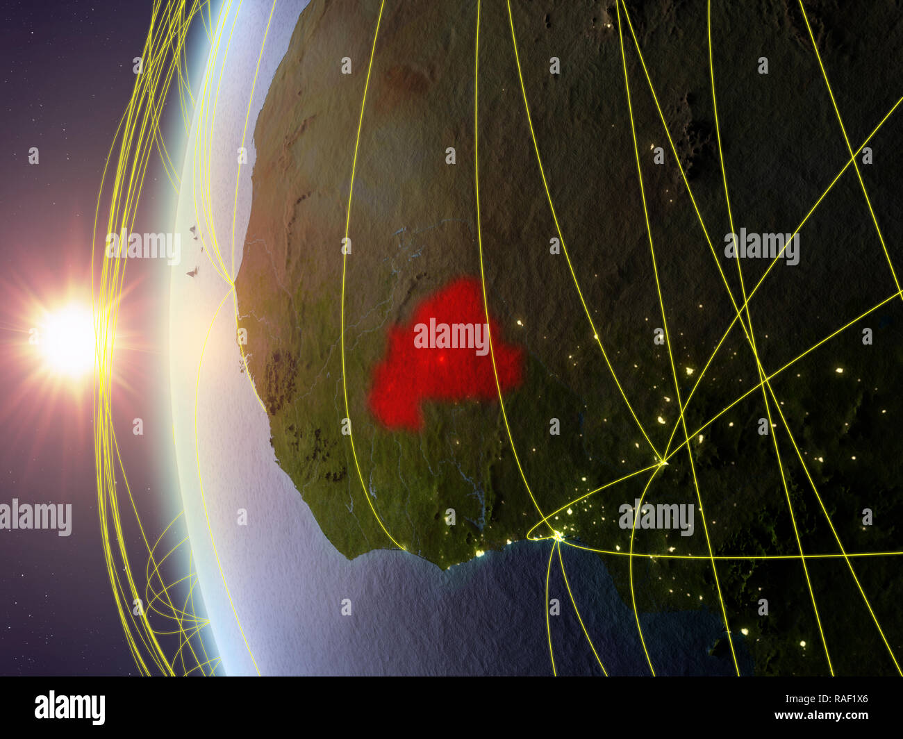 Burkina faso network map hi-res stock photography and images - Alamy
