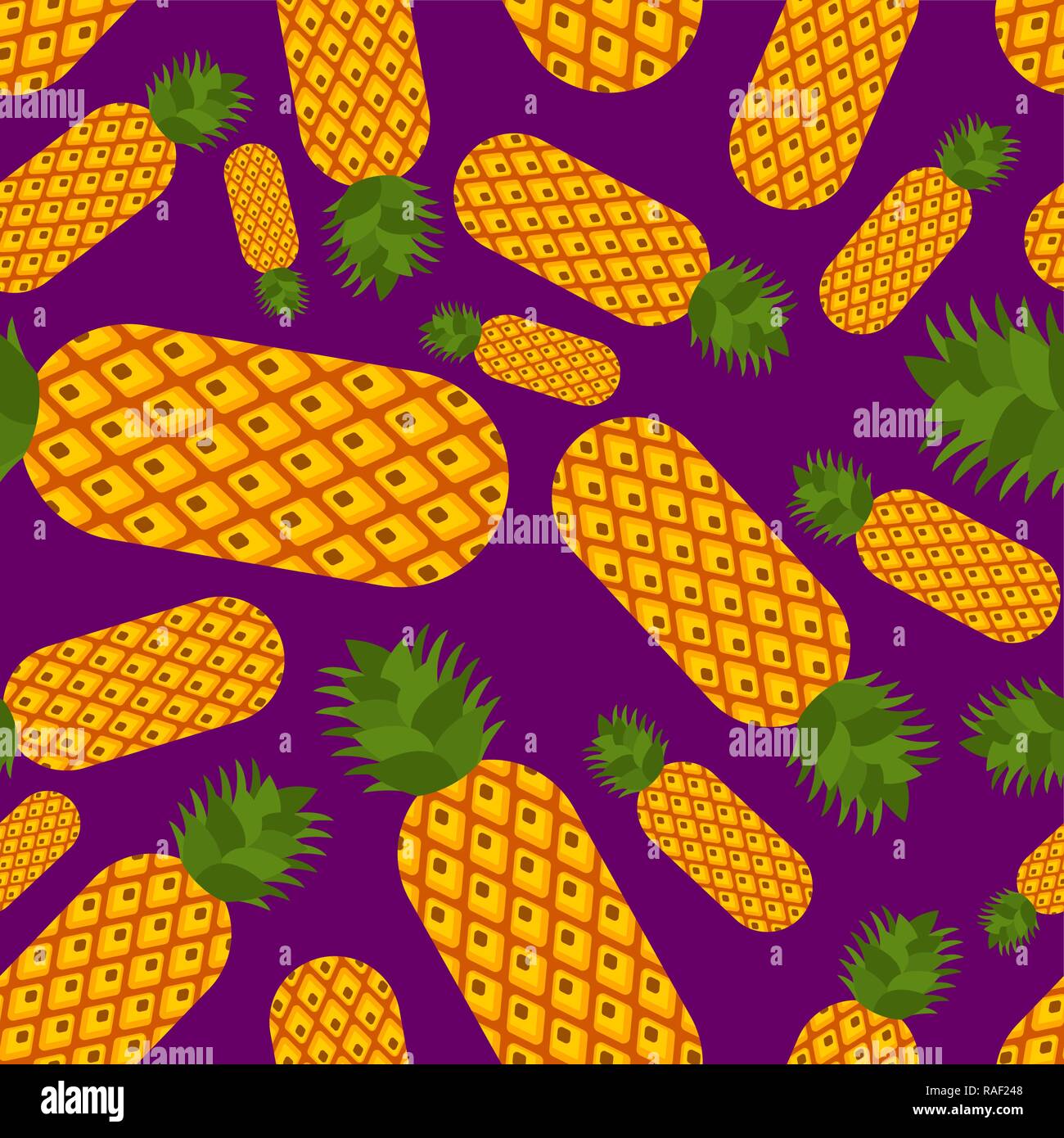 Pineapple pattern seamless. ananas ornament. exotic tropical fruit ...