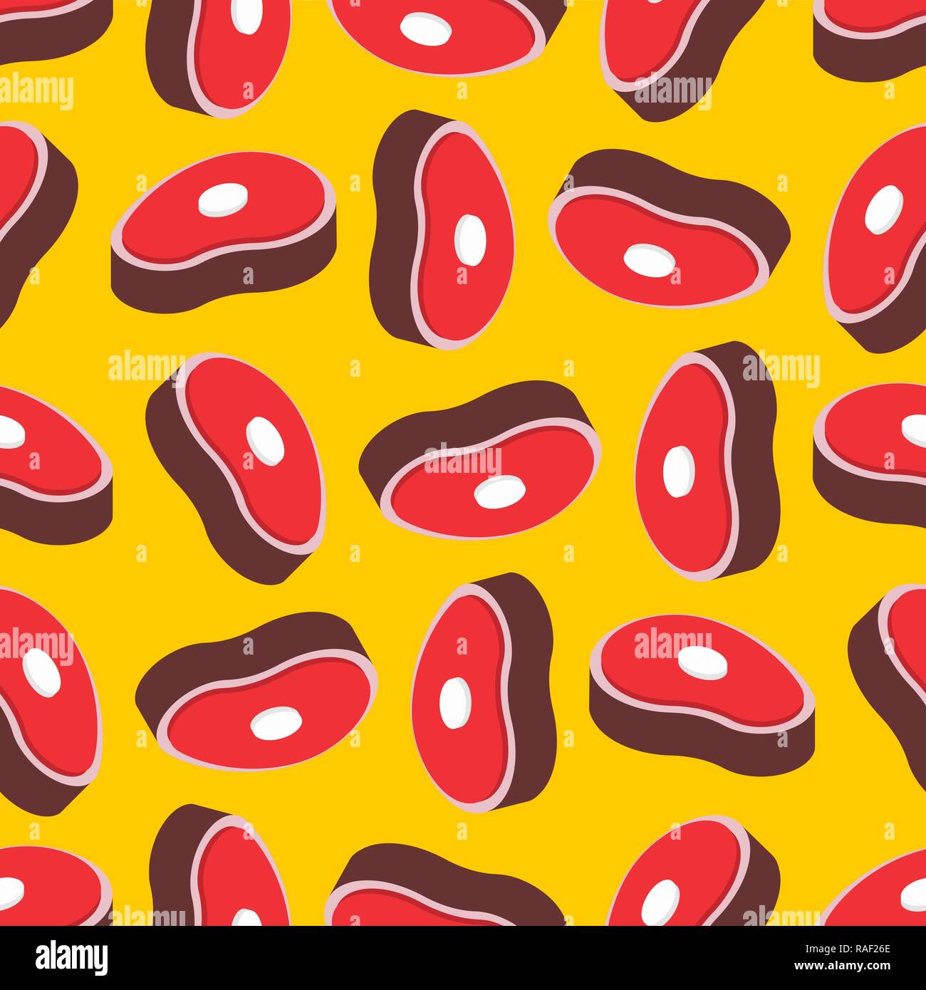 Slice Meat Pattern Seamless Pork On Bone Background Piece Of Beef