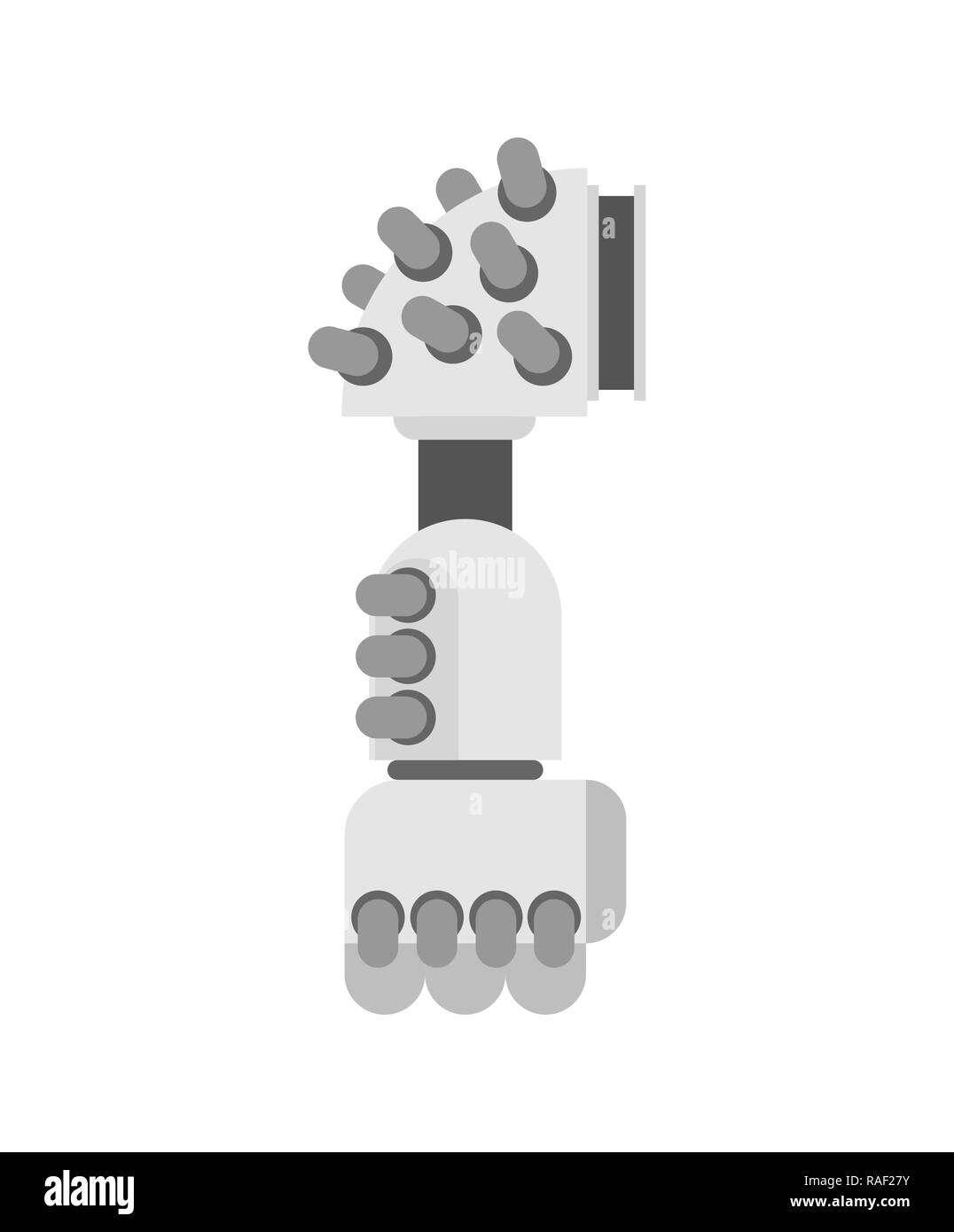 Cyborg hand. Mechanical technology cybernetic iron arm robot of future ...