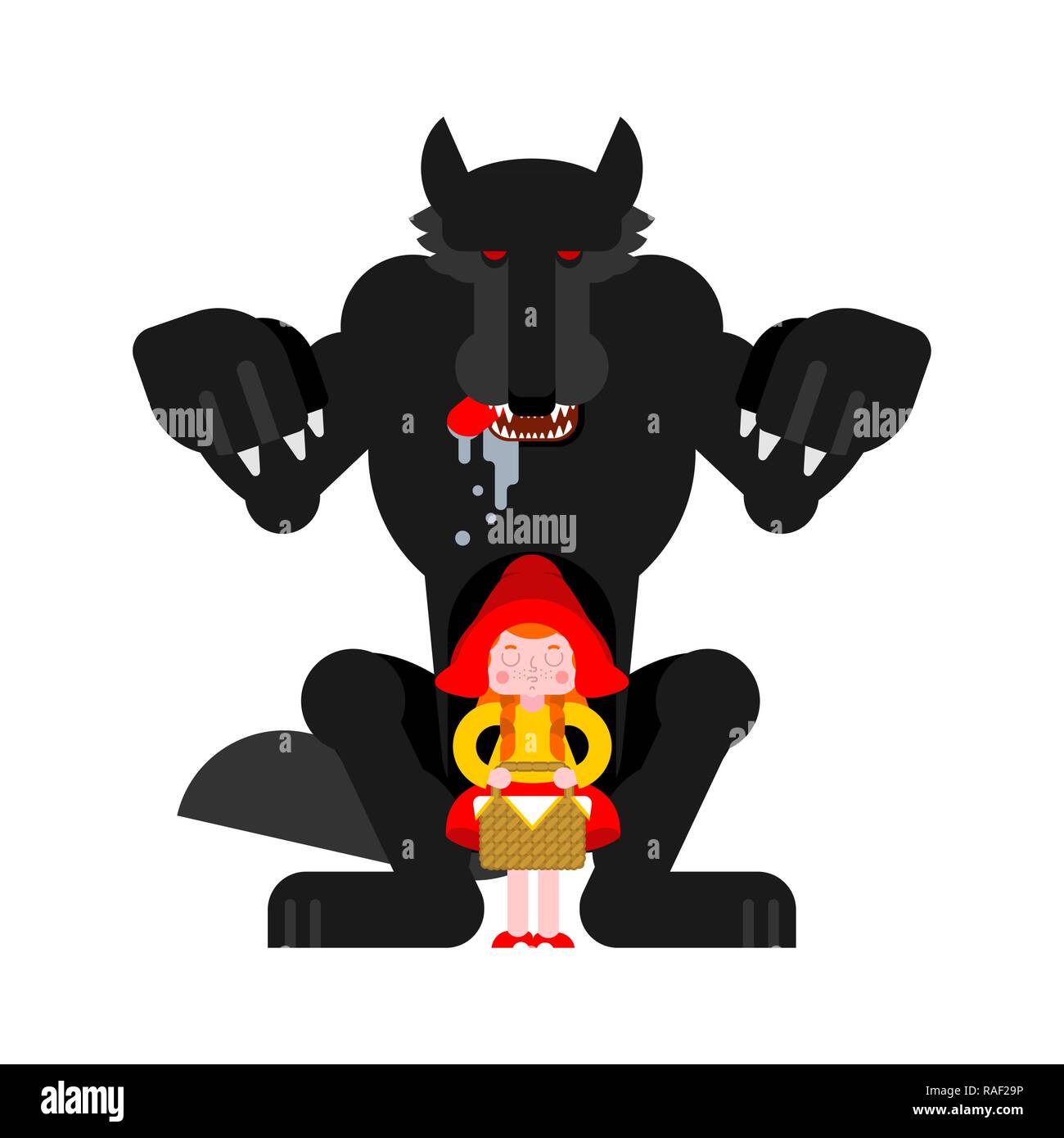 Little Red Riding Hood and Wolf. Vector Stock Vector Image & Art - Alamy