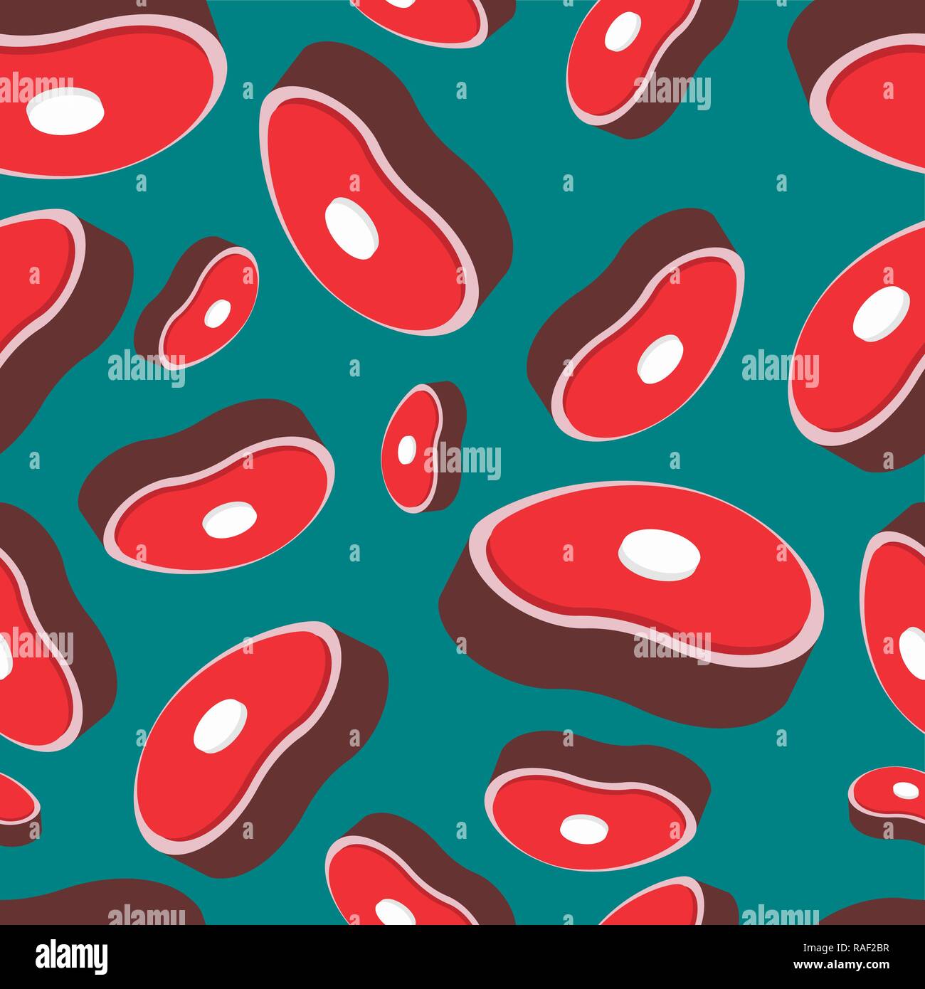 Slice meat pattern seamless. pork on bone background. Piece of Beef ...