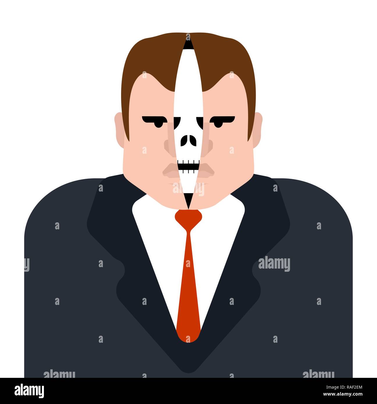 Skull inside head. Cut skin of face. Anatomy Stock Vector Image & Art ...