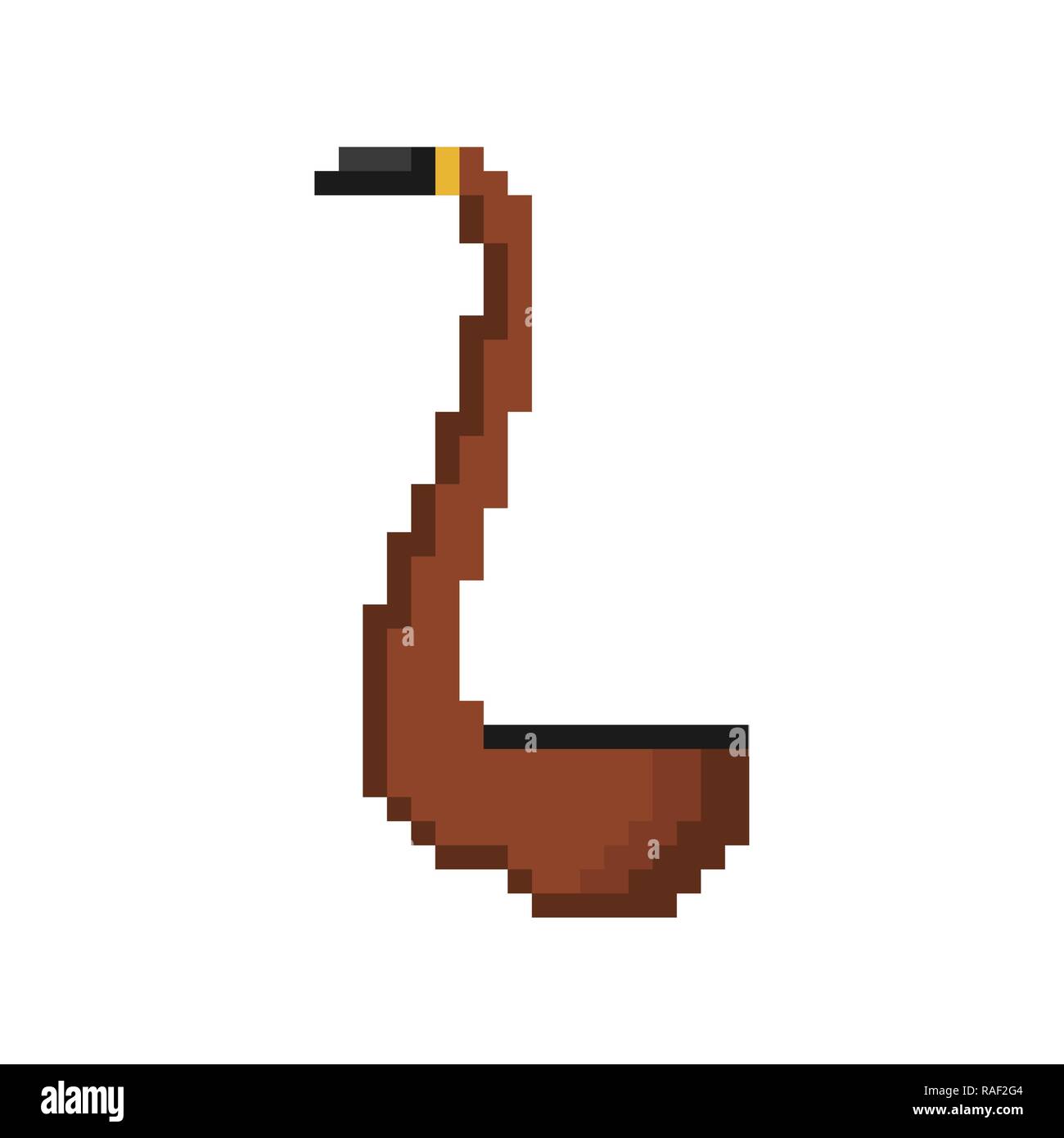Smoking pipe pixel art isolated. Vector illustration Stock Vector Image ...