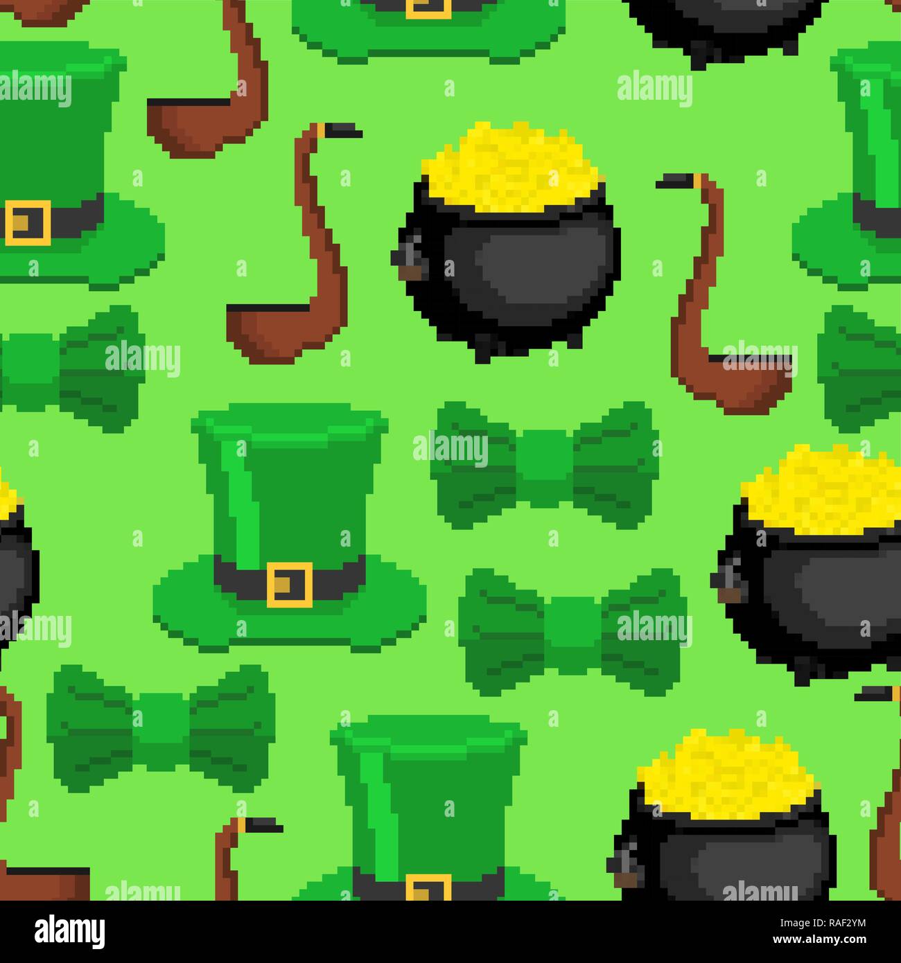 St.Patrick 's Day pattern seamless. Background pixel art 8 bit ...
