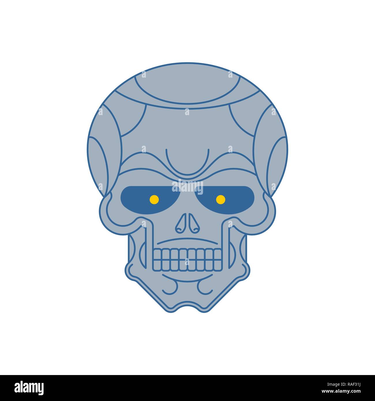 Iron skull. Metal head skeleton. Vector illustration Stock Vector Image ...