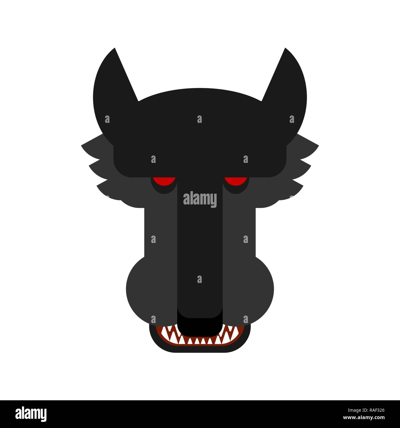 Wolf face isolated. Predator beast muzzle head vector illustration ...