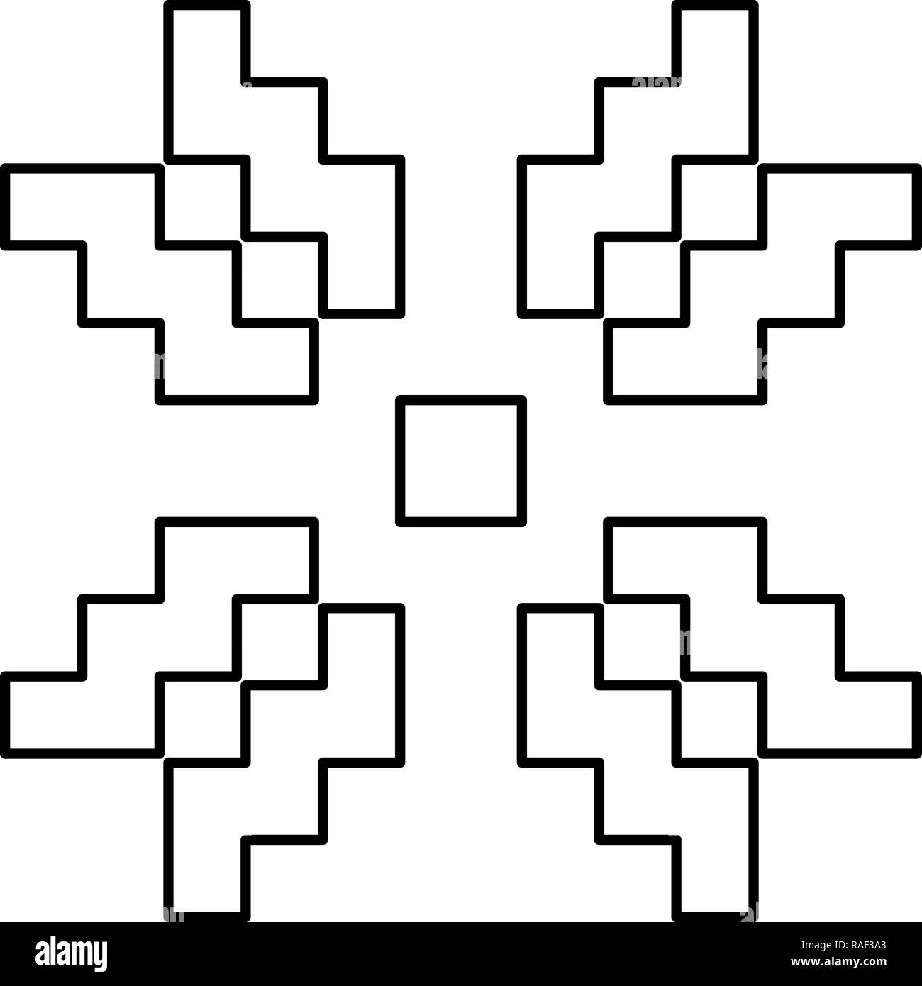 Scandinavian pattern icon black color vector I flat style simple image ...