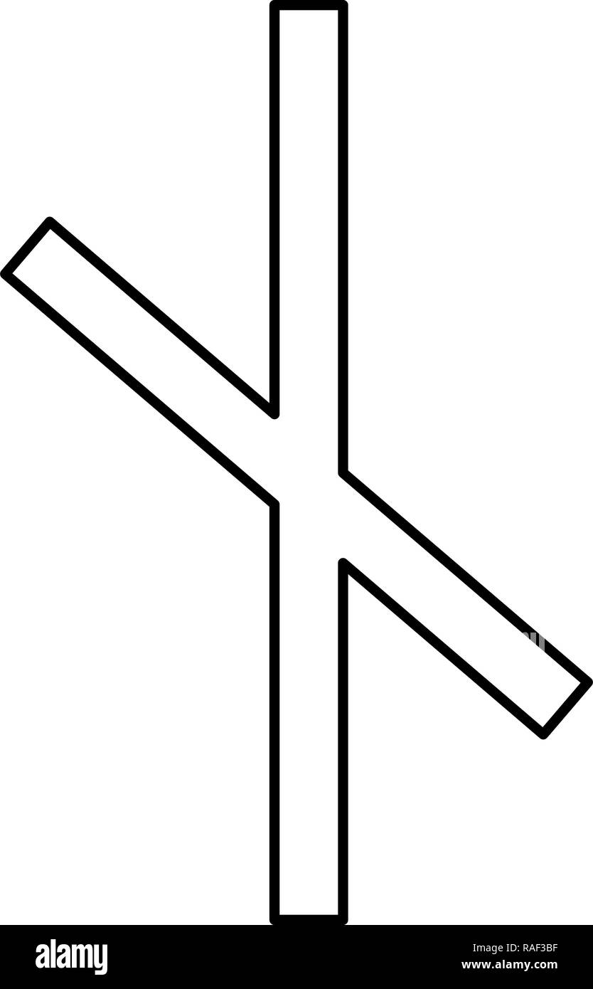 Nauthis rune Neidis need night not symbol icon black color vector I ...