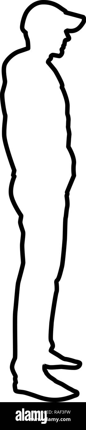 Man Standing Sideways Vector