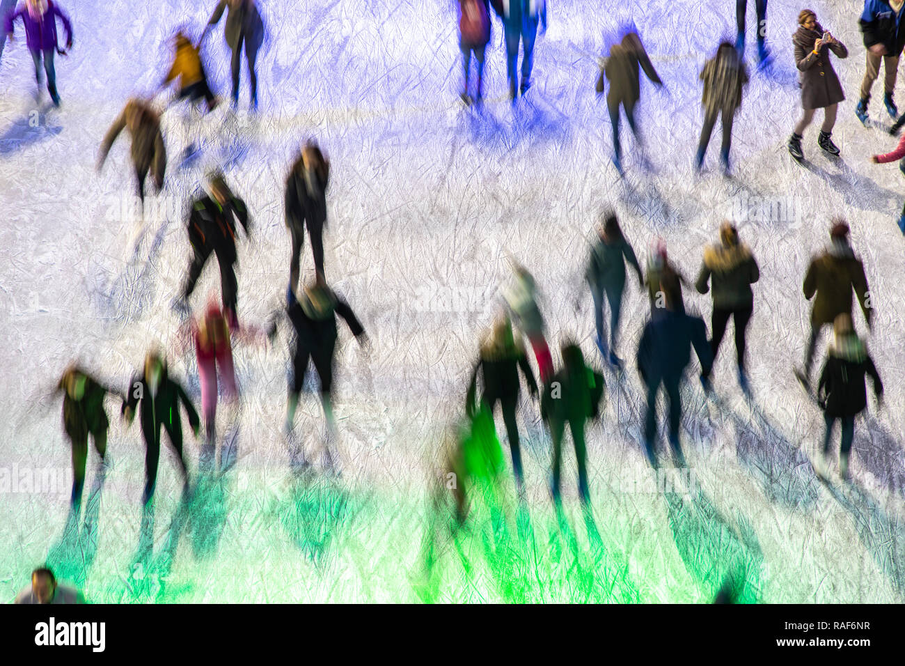Ice Skating rink, skating, ice skating, on the move Stock Photo - Alamy