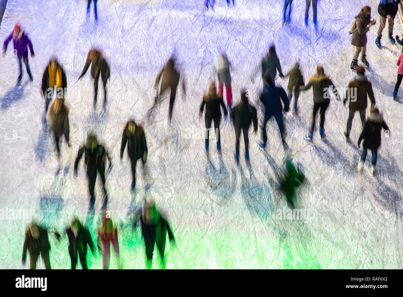 Ice rink skater bird's eye hi-res stock photography and images - Alamy