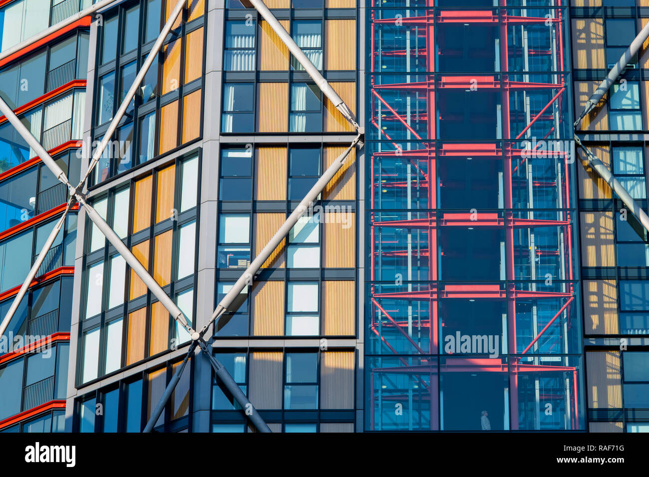 Abstract apartment architecture in Holland street. London, England ...