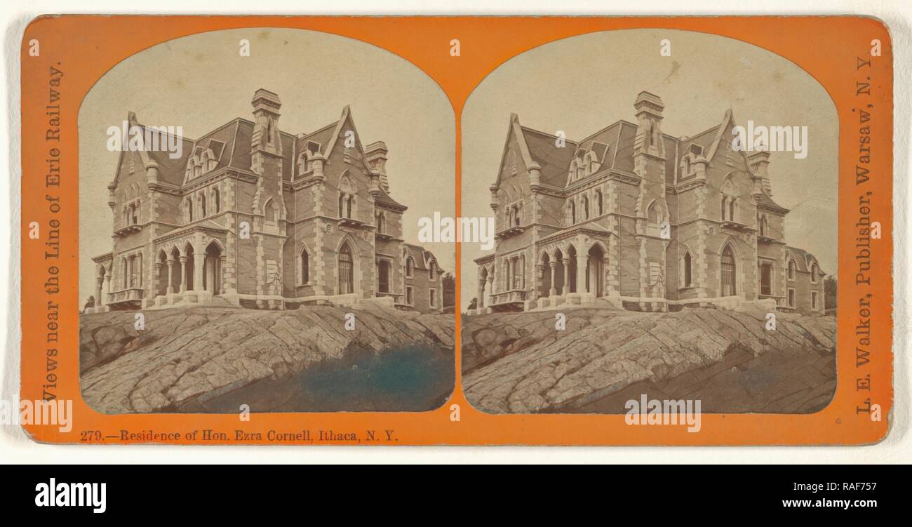 Residence of Hon. Ezra Cornell, Ithaca, N.Y, L. E. Walker (American ...