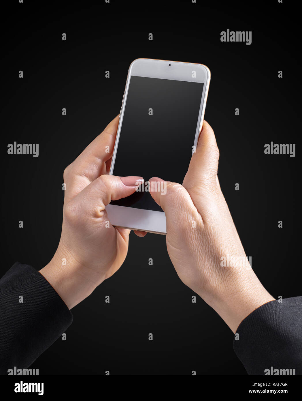 Black female hand with iphone hi-res stock photography and images - Alamy