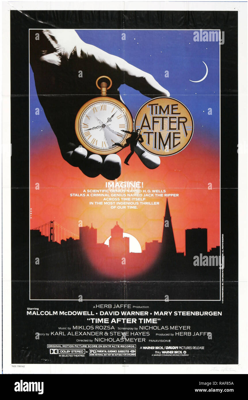 Time After Time (Warner Brothers, 1979), Poster Malcolm McDowell, David ...