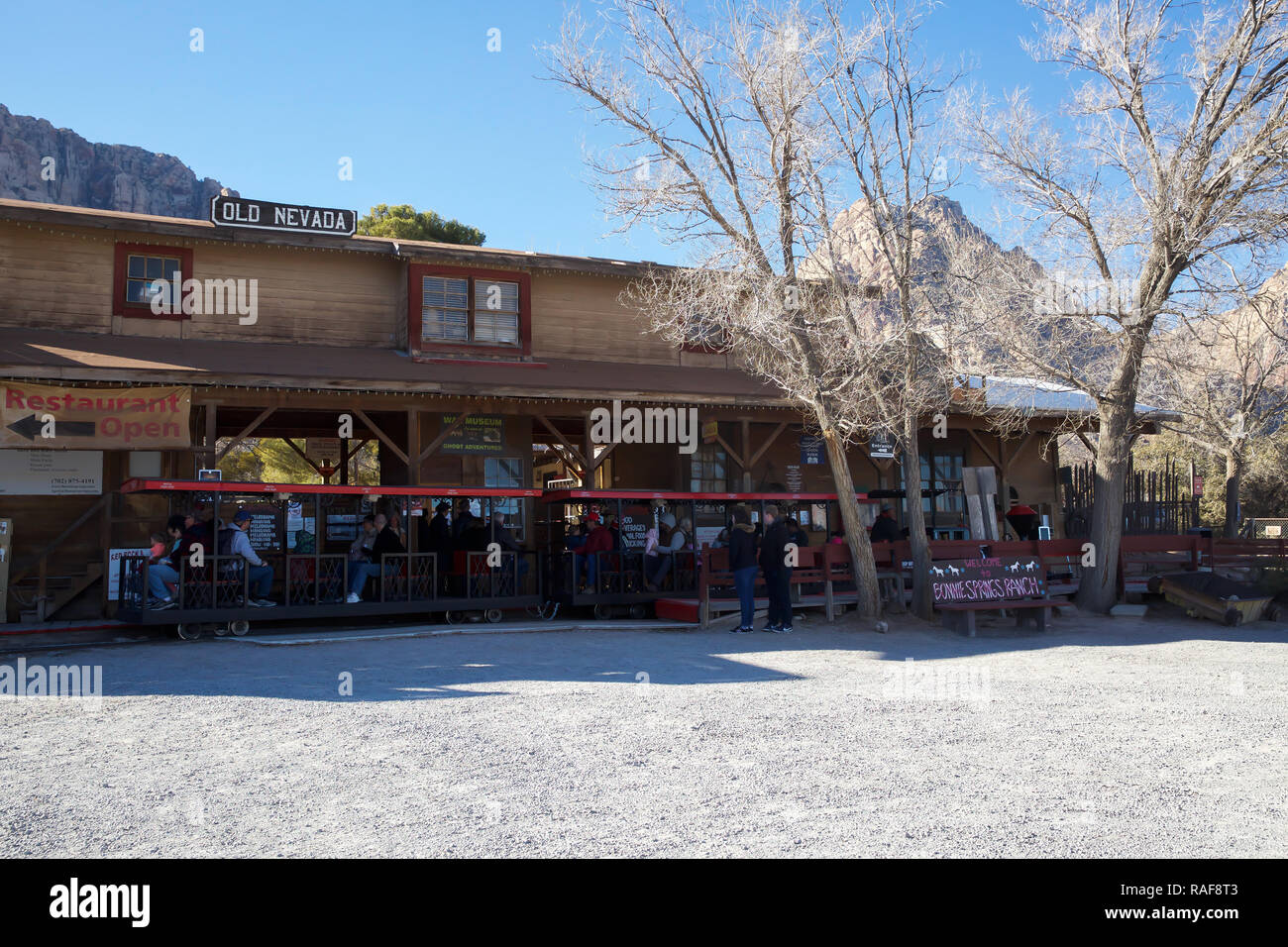 Old fashioned train ride at Bonnie Springs Old Nevada, California,USA ...