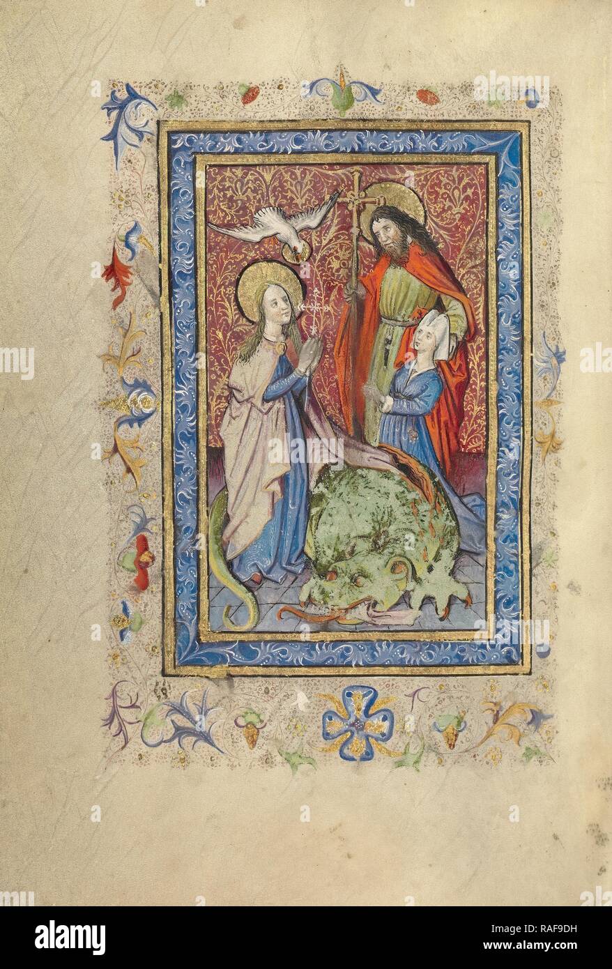 A Bearded Saint with Cruciform Staff Presenting a Kneeling Woman to ...