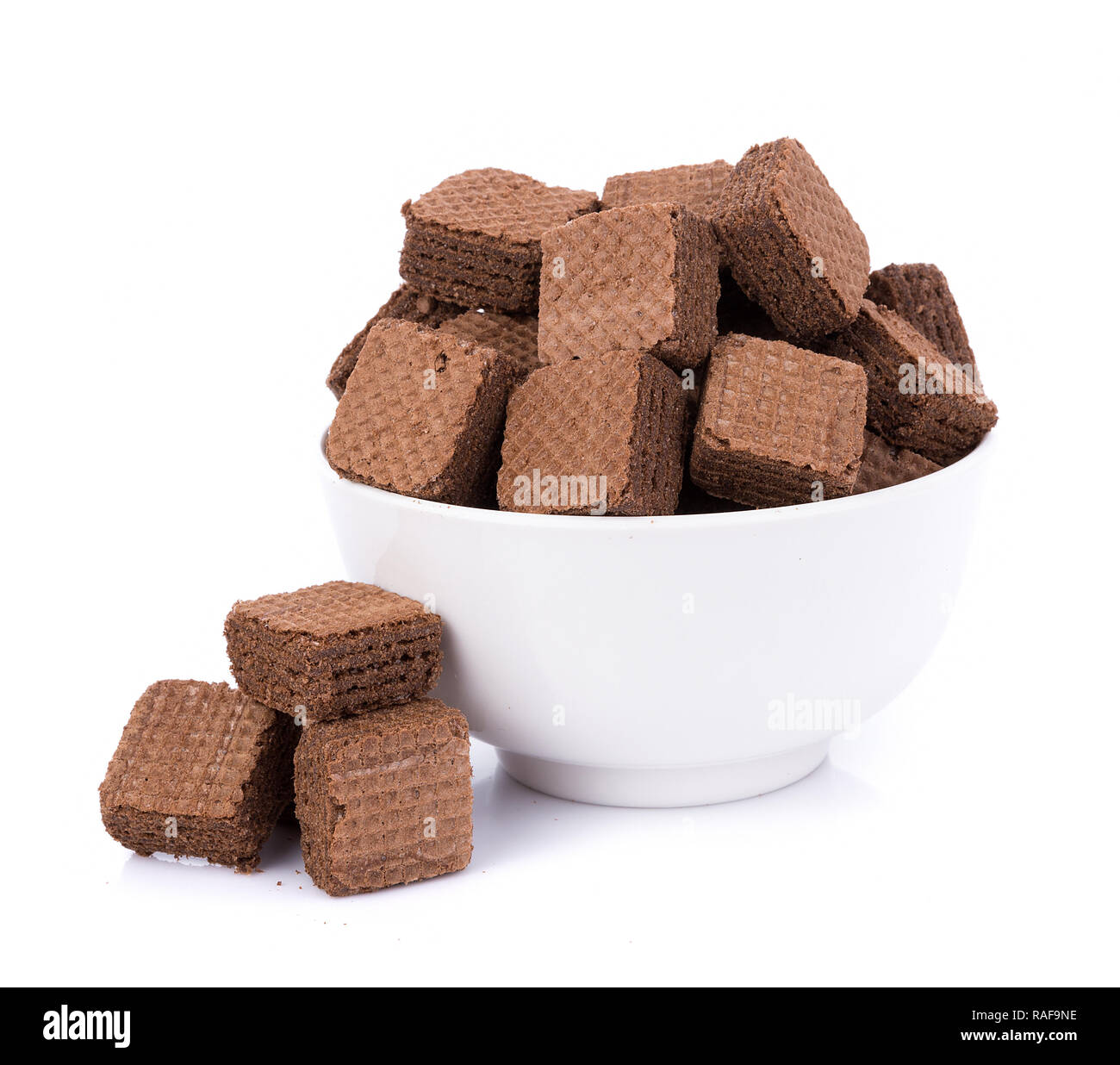 Wafers cubes with chocolate isolated on white background Stock Photo ...