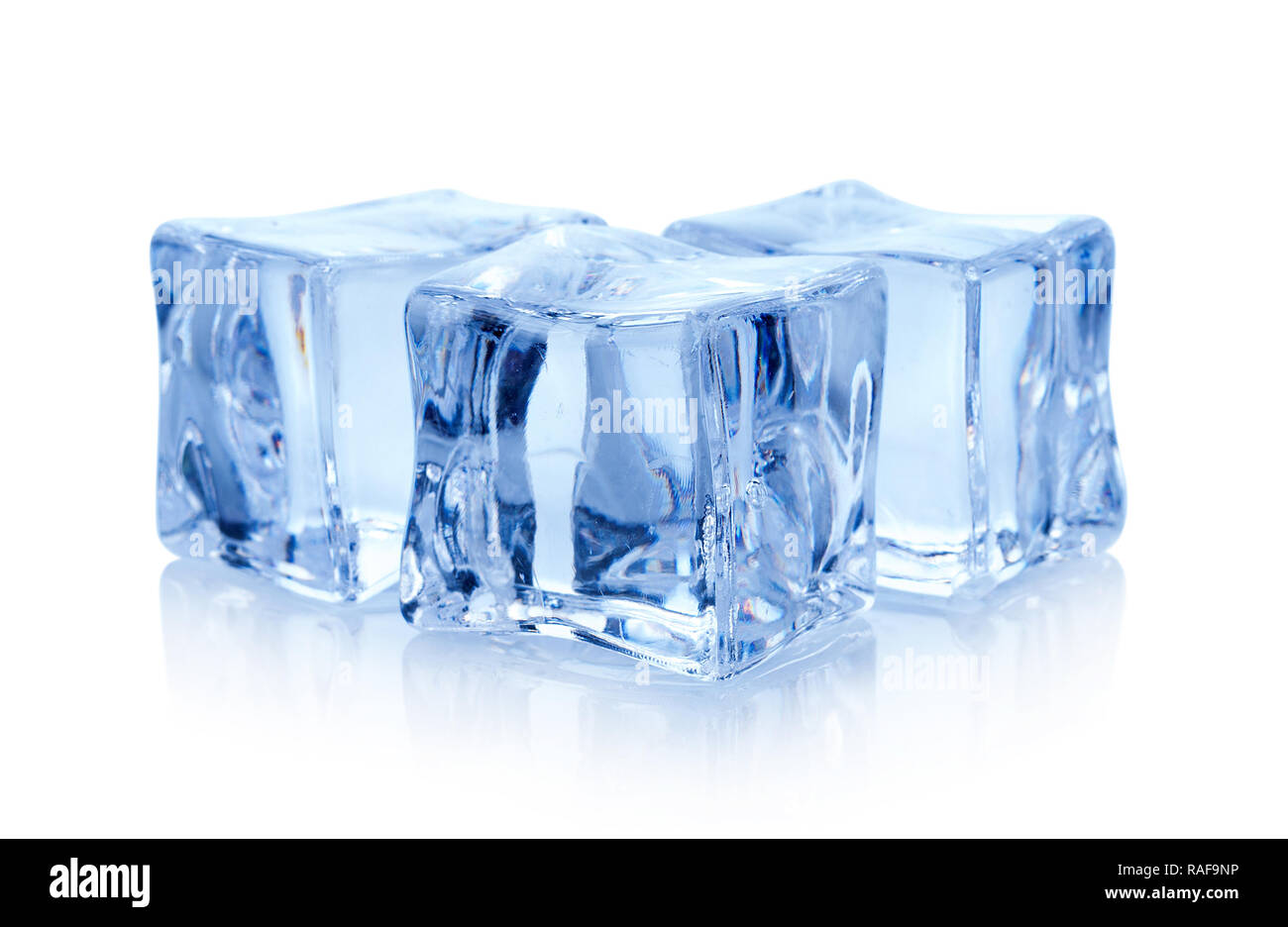 Cubes of ice on white background Stock Photo - Alamy