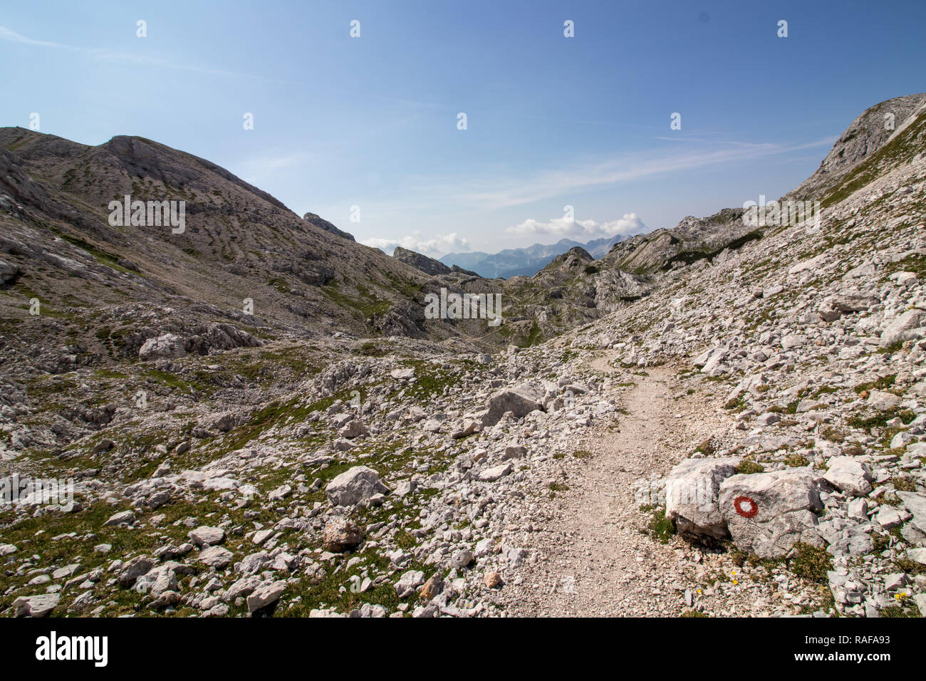 mountain path marked with blaze Stock Photo - Alamy