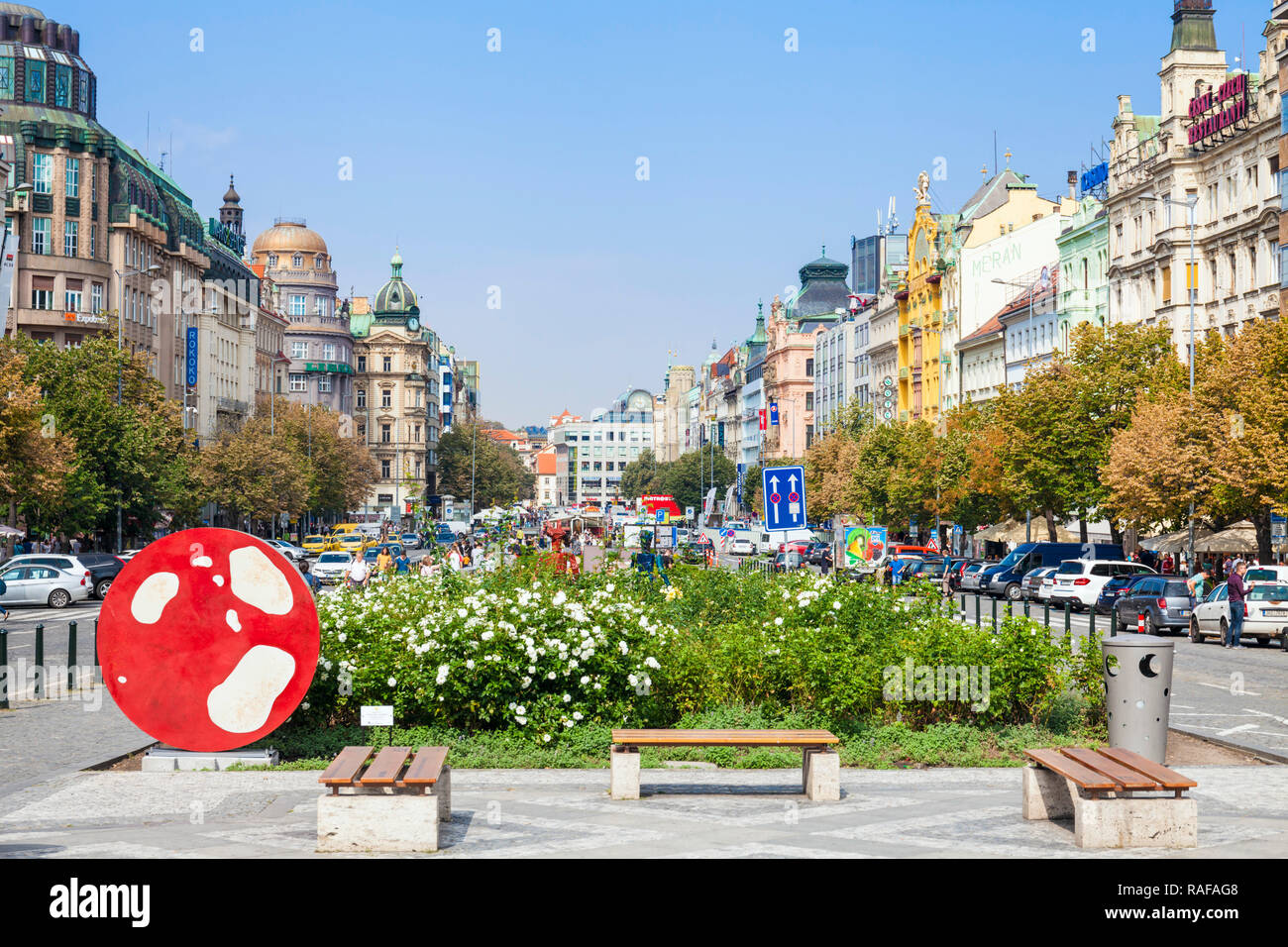 Prague Wenceslas Square Prague a wide boulevard of shops hotels and ...