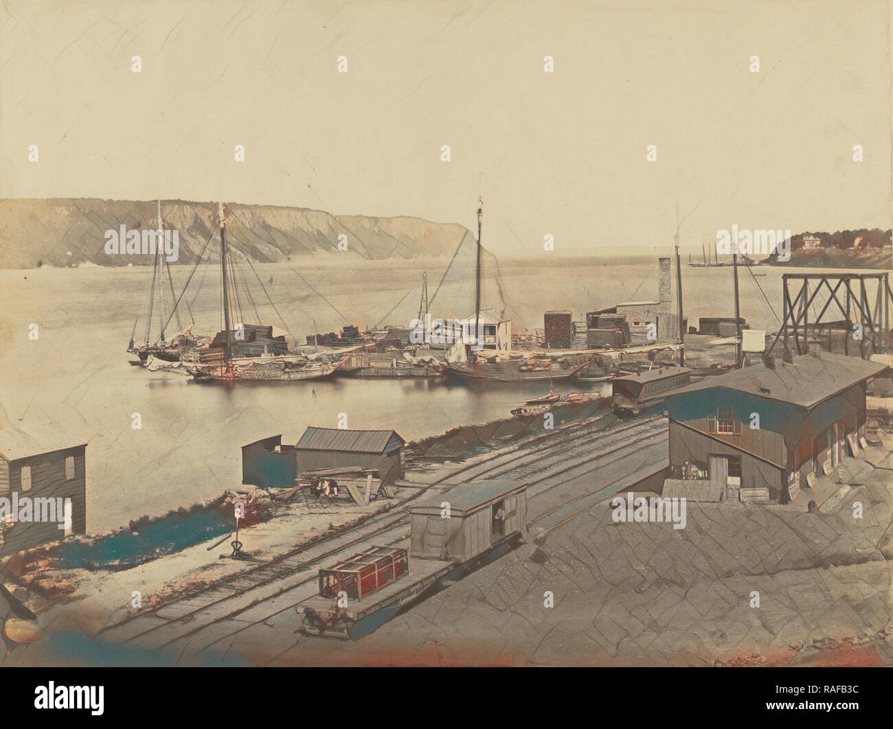 Palisades, Hudson River, Yonkers Docks, Silas A. Holmes (American, 1820 ...