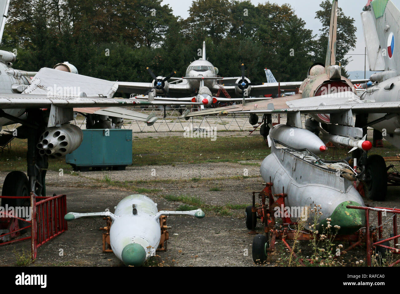 A picture from the abandoned military base full of old rusty fighter ...