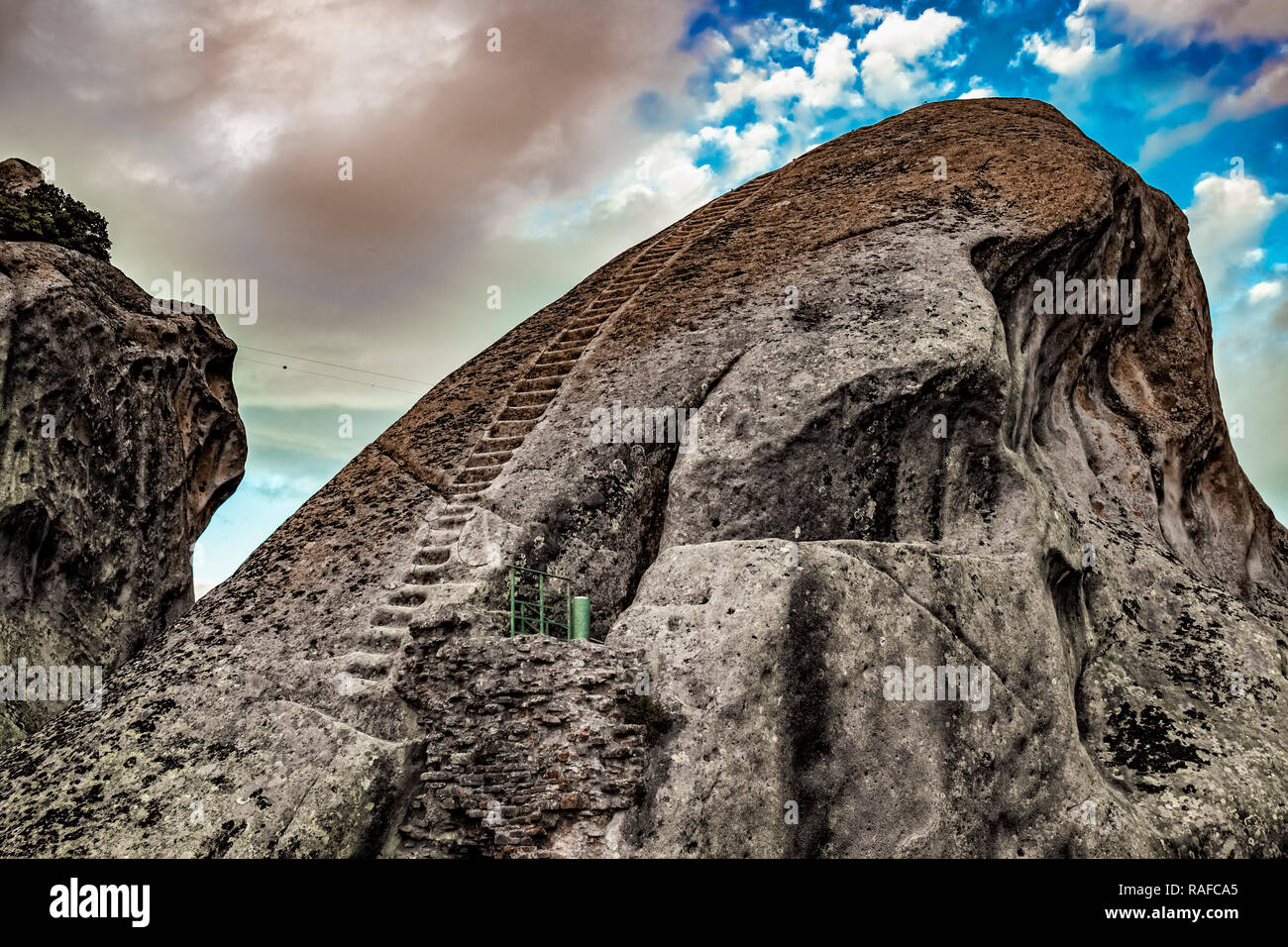 Italy Basilicata Dolomiti Lucane Castelmezzano remains of the castle ...