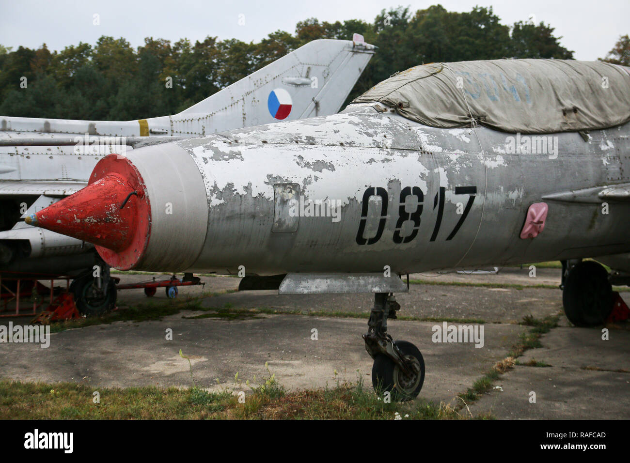 A picture from the abandoned military base full of old rusty fighter ...