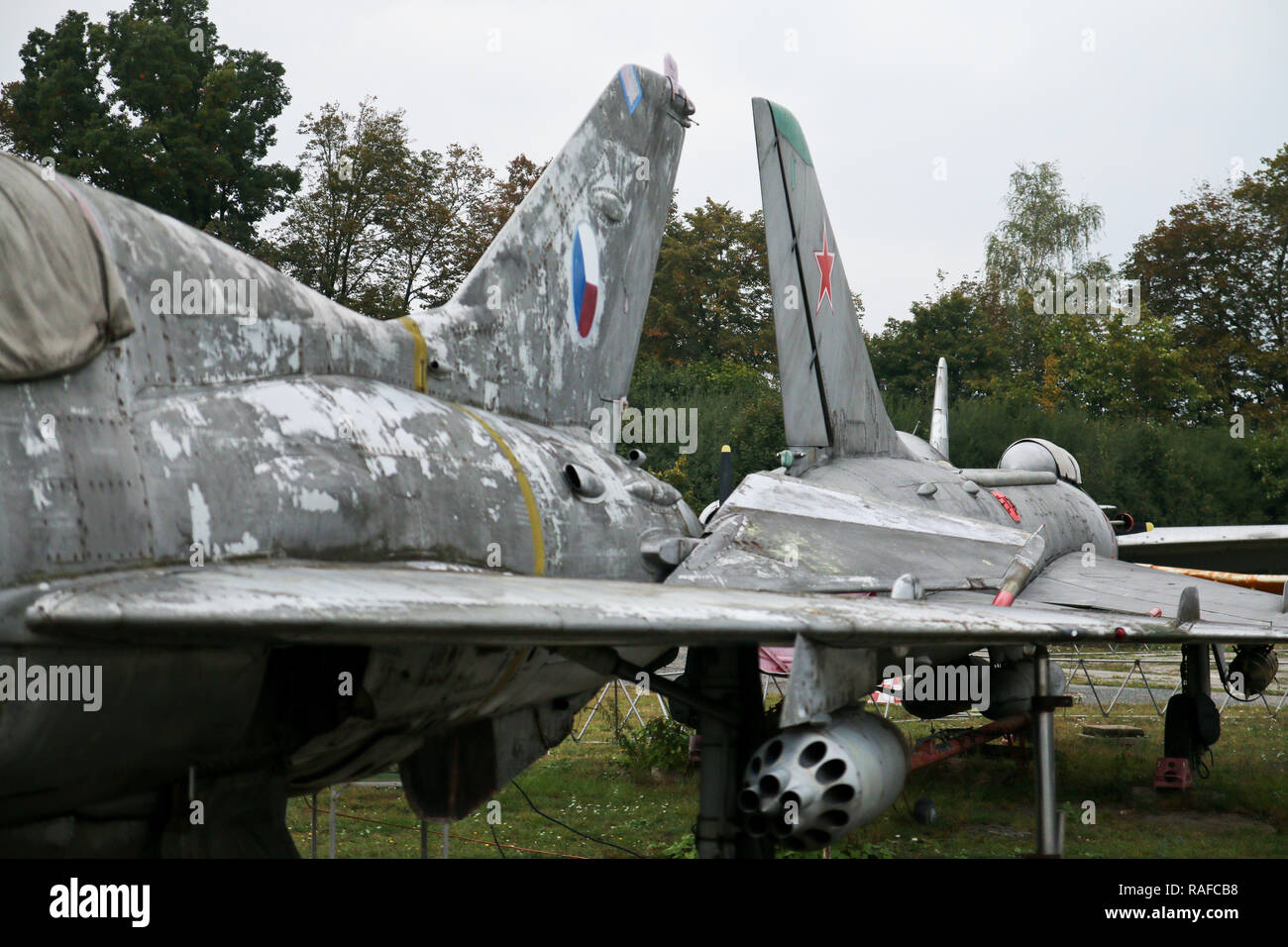 A picture from the abandoned military base full of old rusty fighter ...