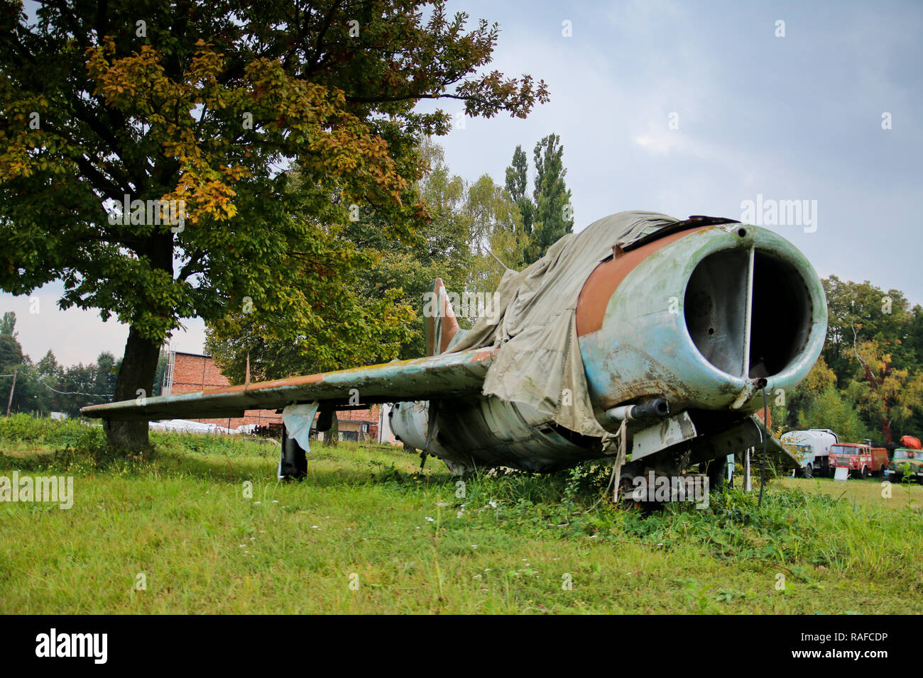 A picture from the abandoned military base full of old rusty fighter ...