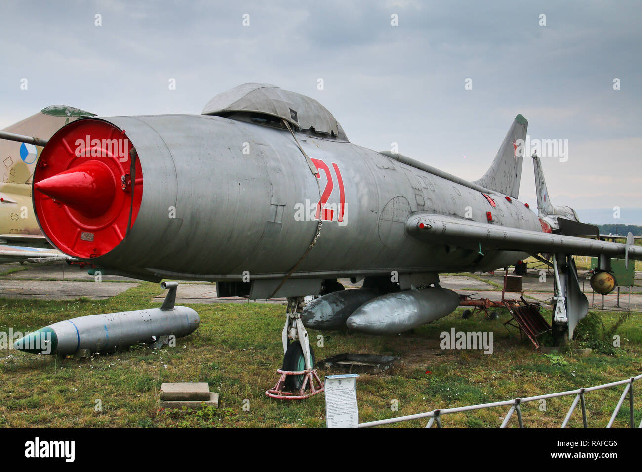 A picture from the abandoned military base full of old rusty fighter ...