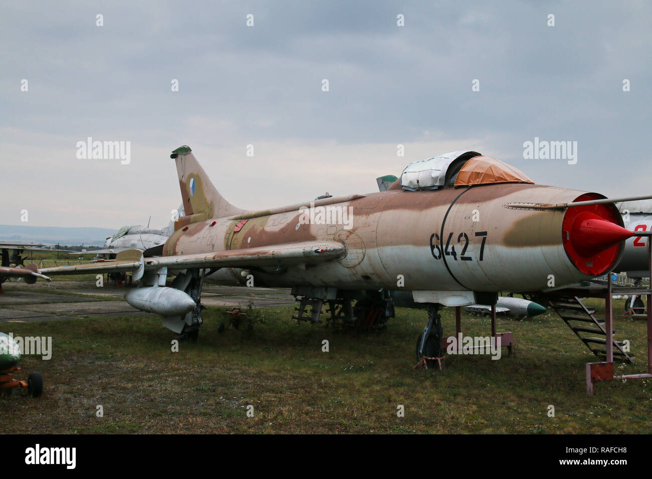 A picture from the abandoned military base full of old rusty fighter ...