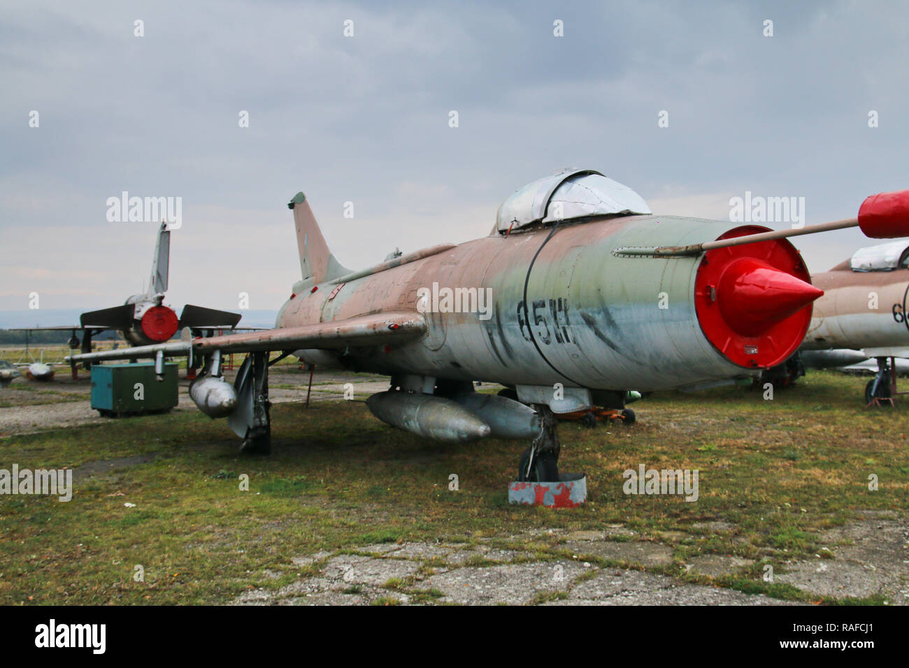 A picture from the abandoned military base full of old rusty fighter ...